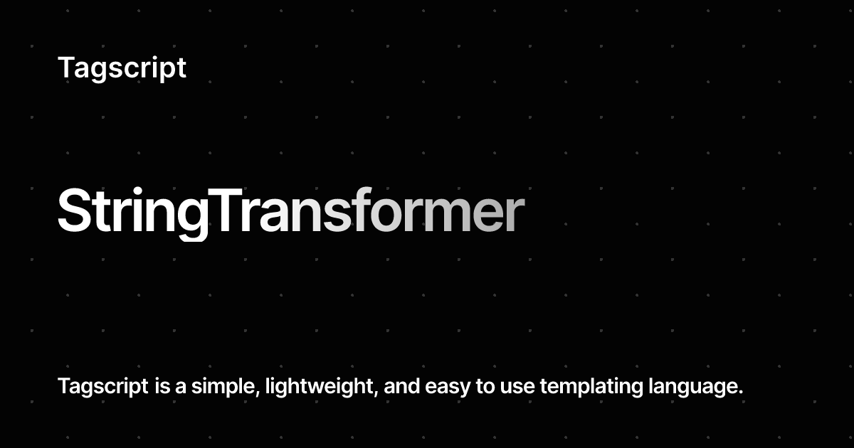 StringTransformer